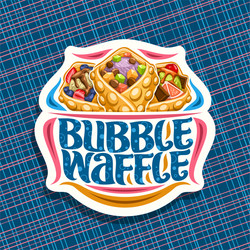Logo for bubble waffle Royalty Free Vector Image