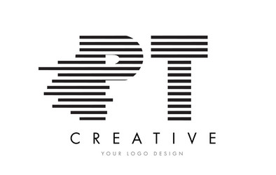 Pt modern letter logo design with swoosh Vector Image