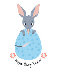 Cute easter bilby in egg australian animal Vector Image