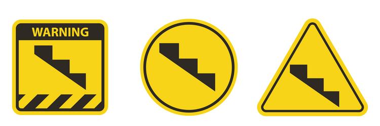 Beware slope step symbol isolate on white Vector Image