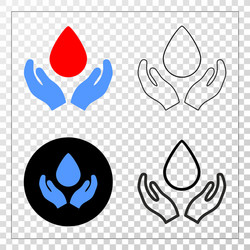 Blood donation hand icon Royalty Free Vector Image