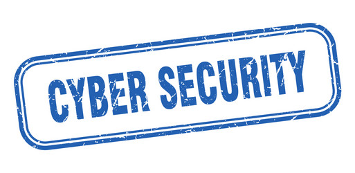 Cyber security stamp label round Royalty Free Vector Image