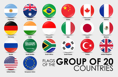 Flags of the g20 countries square Royalty Free Vector Image