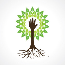 Tree hand for diverse people team help Royalty Free Vector