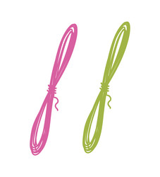 Sewing colorful threads sticker concept Royalty Free Vector