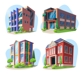 School and university academy college buildings Vector Image