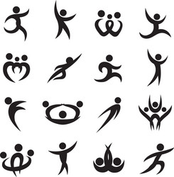 Abstract people symbol set Royalty Free Vector Image