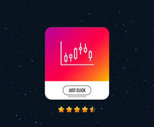 Candlestick chart line icon financial graph Vector Image