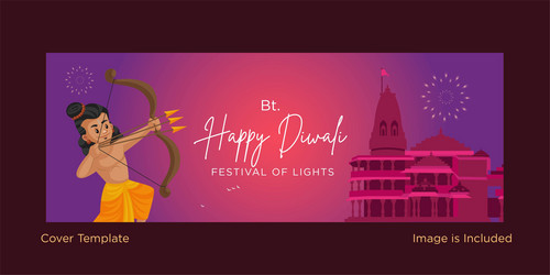 Happy diwali indian festival cover page template Vector Image