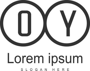 Initial oy logo template with modern frame Vector Image