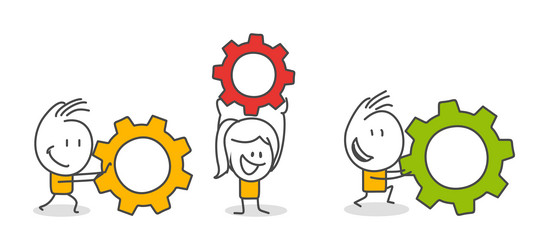 Stick figures hand drawn doodle line art cartoon Vector Image