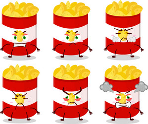 Cup of potato chips cartoon character Royalty Free Vector