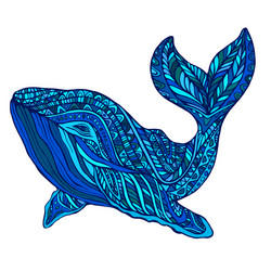 Whale design element for poster card banner Vector Image