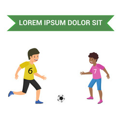 Collection of soccer children player Royalty Free Vector
