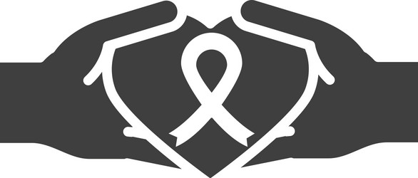 Awareness ribbon human rights day silhouette icon Vector Image