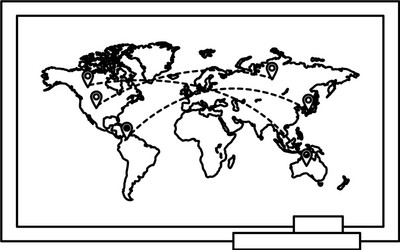 Global map with locations symbols destinations Vector Image