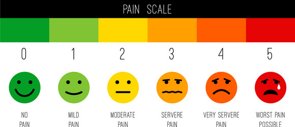 Pain scale chart Royalty Free Vector Image - VectorStock