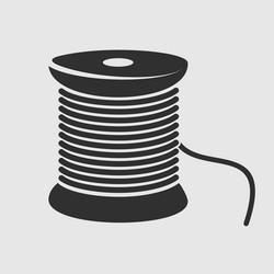 Thread spool and needle silhouette isolated Vector Image