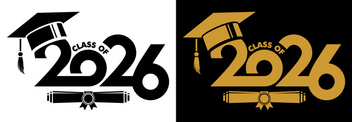2026 graduate class logo Royalty Free Vector Image