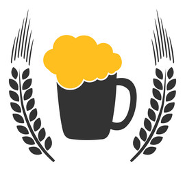 Barley beer logo flat icon symbol Royalty Free Vector Image