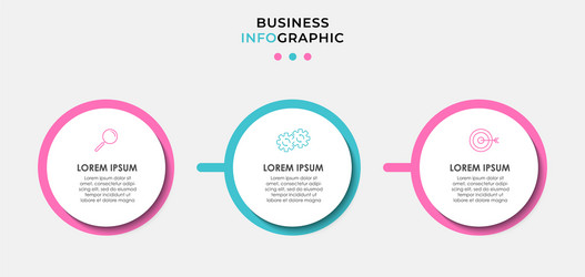 Business infographics presentation with 3 steps Vector Image