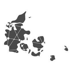 Gray divided map of denmark Royalty Free Vector Image