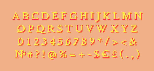 Linear serif roman alphabet set Royalty Free Vector Image