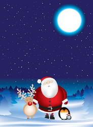 Christmas night scene Royalty Free Vector Image