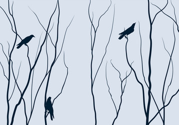 Bird on a tree branch Royalty Free Vector Image