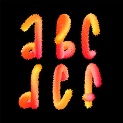 3d fluffy font furry alphabet fuzzy chubby letters