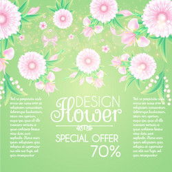 Flower card cute card design template Royalty Free Vector