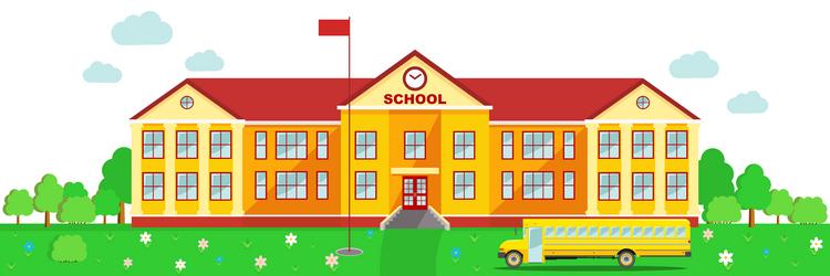 Panoramic background with school building Vector Image