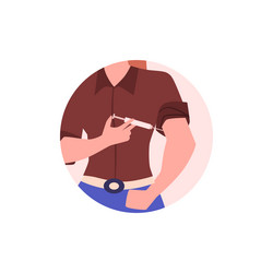 Woman does intramuscular self-injection flat Vector Image