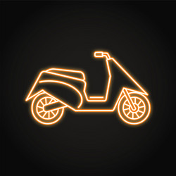 Scooter delivery neon sign Royalty Free Vector Image