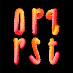 3d fluffy font furry alphabet fuzzy chubby letters