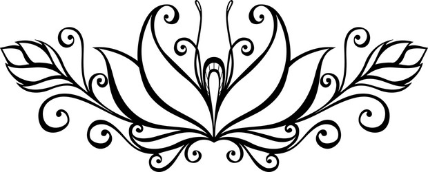 Decorative floral monogram Royalty Free Vector Image