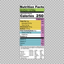 Food label Royalty Free Vector Image - VectorStock