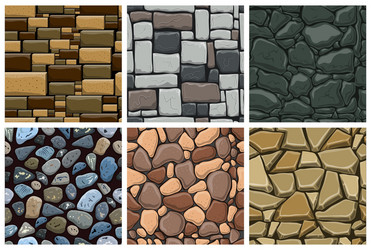 Wall game textures seamless rock earth stones Vector Image