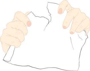 Hand tearing paper Royalty Free Vector Image - VectorStock