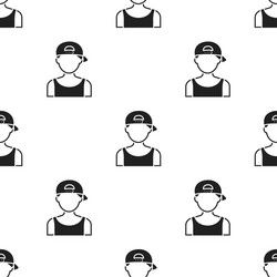Boy in cap icon black single avatarpeaople Vector Image