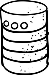 Cartoon image of database icon Royalty Free Vector Image