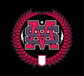 Initial letter sm linked triangle design logo Vector Image