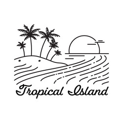 Tropical island beach logo collection Royalty Free Vector