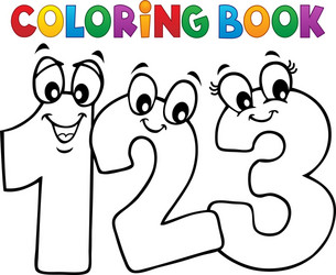 Cartoon numbers theme image 1 Royalty Free Vector Image