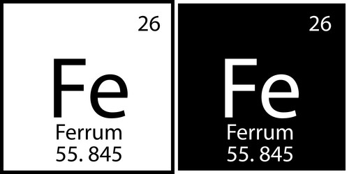Ferrum chemical symbol periodic element Royalty Free Vector