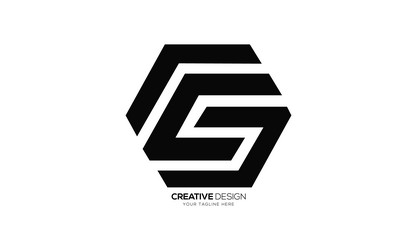 Letter sc hexagon shapes alphabet initial modern – Royalty-Free Vector ...