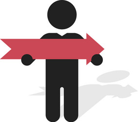Black silhouettes of two men with a sign right Vector Image