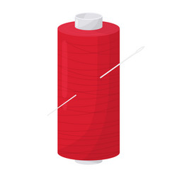 Spool red thread isolated on white Royalty Free Vector Image