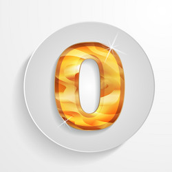 Button wood numbers 6 with shadow effect Vector Image