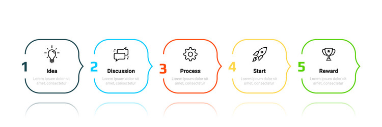 Step diagram flowchart infographic sequence Vector Image